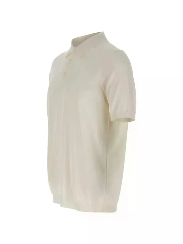 KANGRA Ribbed Polo Shirt - Neutrals