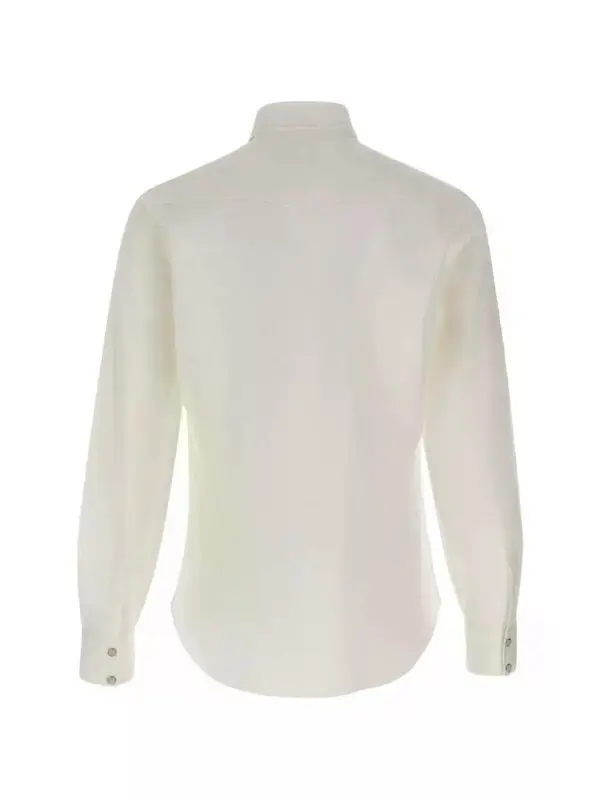 BARBA NAPOLI Flap-pocket Button-fastening Shirt - White
