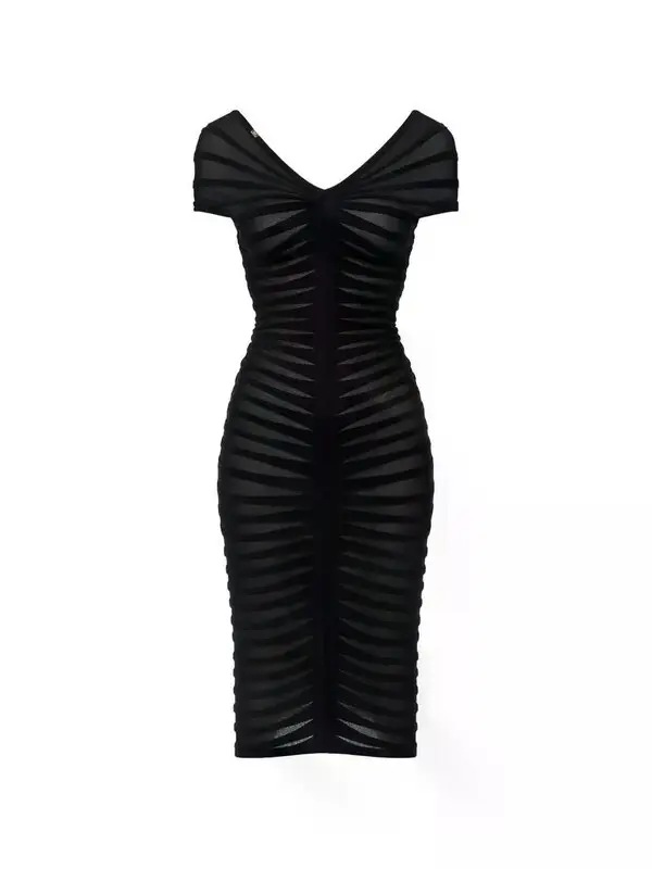 Elisabetta Franchi Slim-fit Midi Dress - Black