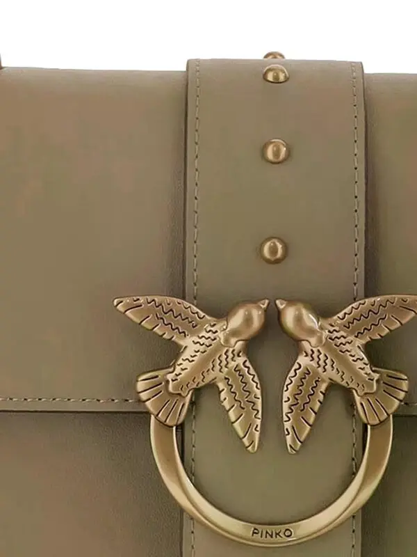 Pinko Mini Love One Leather Shoulder Bag