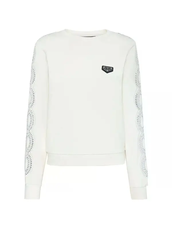 Philipp Plein Crystal Embellished Long-sleeved Sweatshirt