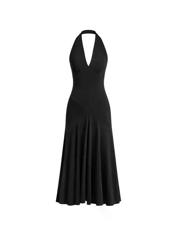 Michael Kors Halter Neck Midi Dress - Black