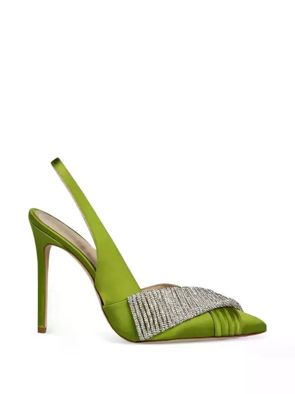 HIBOURAMA Embellished Slingback Pumps With Pointed Toe