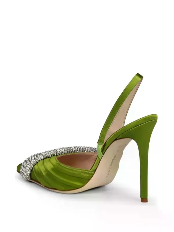 HIBOURAMA Embellished Slingback Pumps With Pointed Toe
