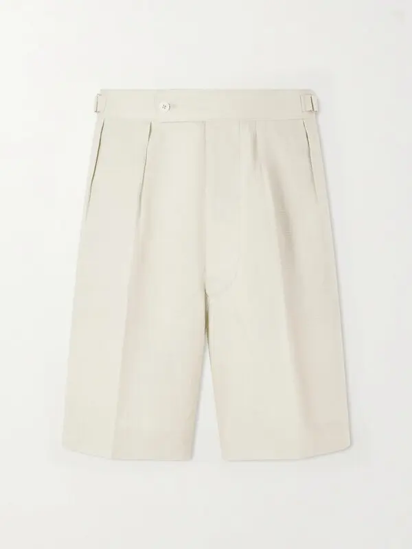 KAPTAIN SUNSHINE Straight-leg Linen And Silk-blend Shorts