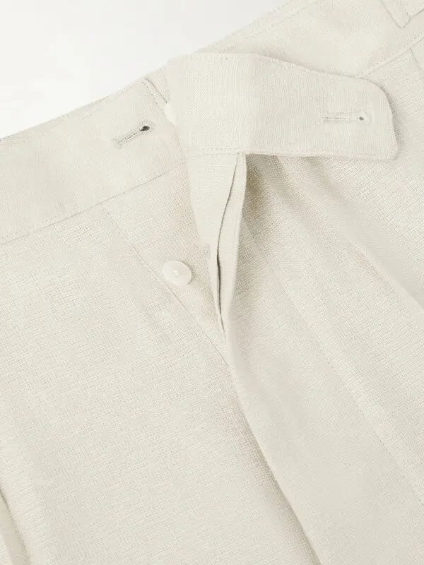 KAPTAIN SUNSHINE Straight-leg Linen And Silk-blend Shorts