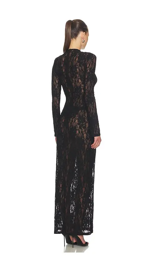Superdown Lace Maxi Dress With Front Lace-up Detail