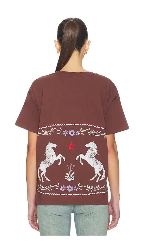 Daydreamer Floral Horse Graphic T-shirt - Nutmeg