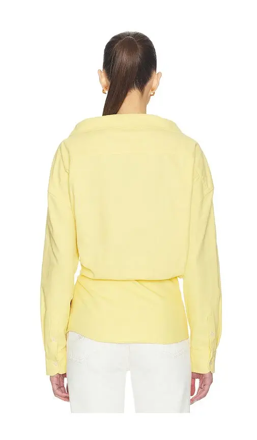 AREA Satin Knot Oxford Shirt - Light Yellow