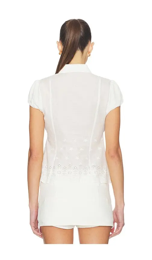 GUIZIO Rinka Embroidered Blouse - Ivory