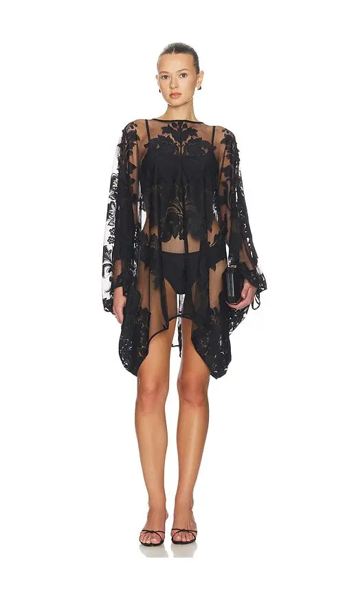 Norma Kamali Mini Caftan - Black