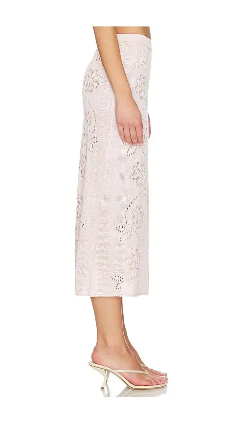 Calle Del Mar Floral Crochet Midi Skirt - Primrose