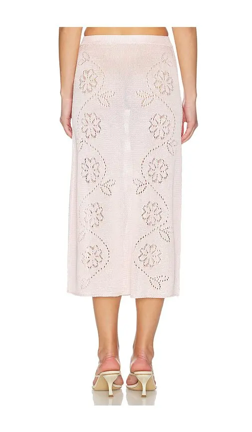 Calle Del Mar Floral Crochet Midi Skirt - Primrose