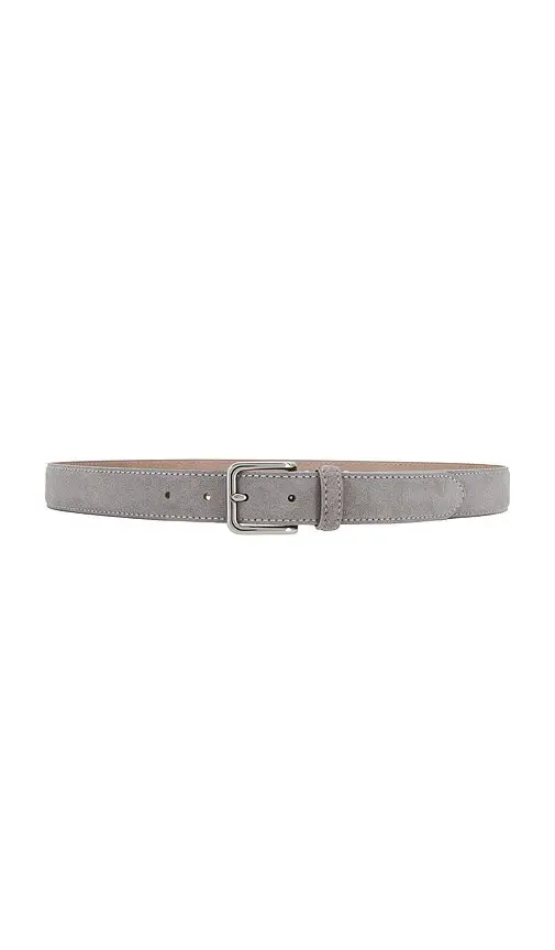 Vince 30mm Alex Stitched Suede Belt - Smoke