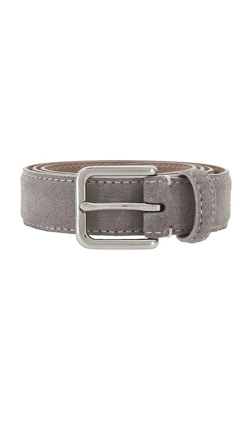 Vince Alex Stitched Suede Belt - Smoke