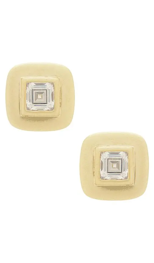 Shashi Reagan Square Stud Earrings - Gold