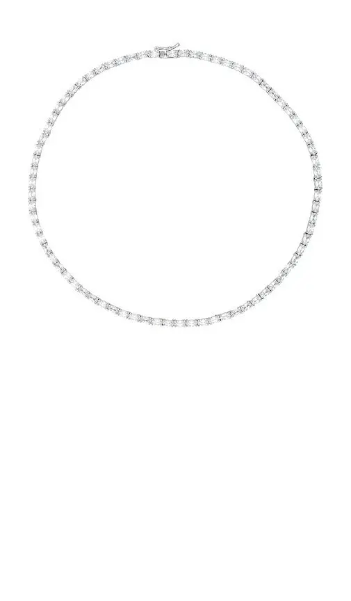 Shashi Oval Tennis Necklace - Silver