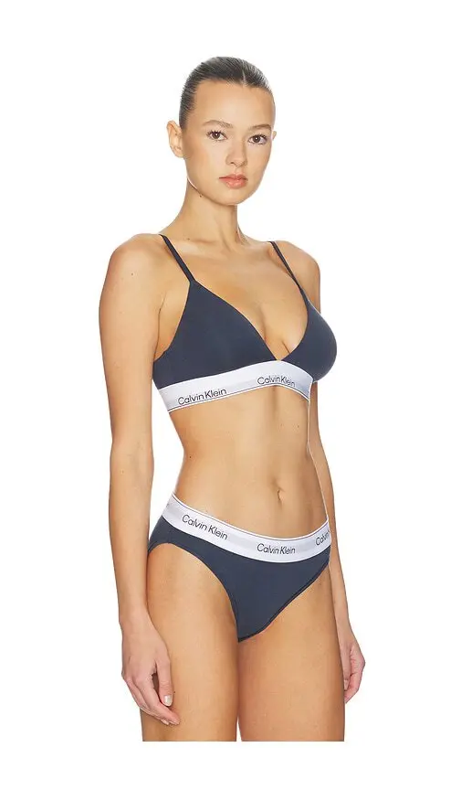 Calvin Klein Lightly Lined Triangle Bra In Navy