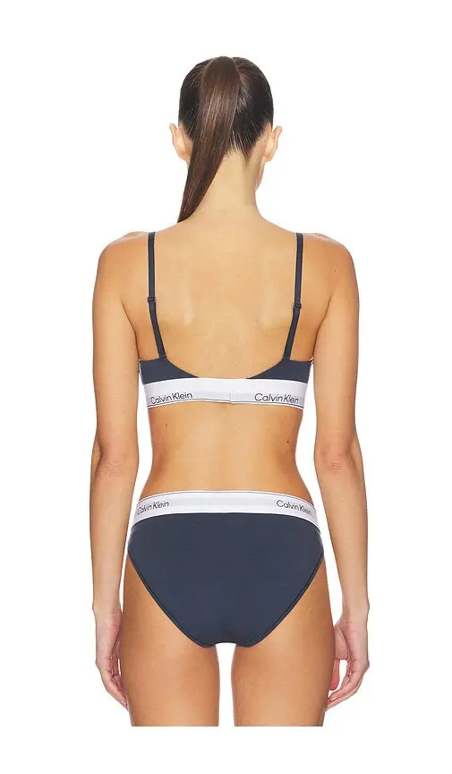 Calvin Klein Lightly Lined Triangle Bra In Navy