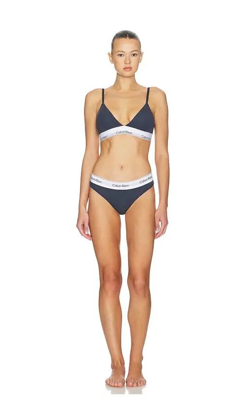 Calvin Klein Lightly Lined Triangle Bra In Navy