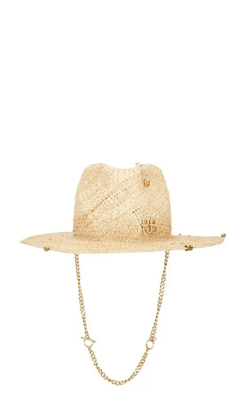Ruslan Baginskiy Chain Strap Fedora Hat - Natural