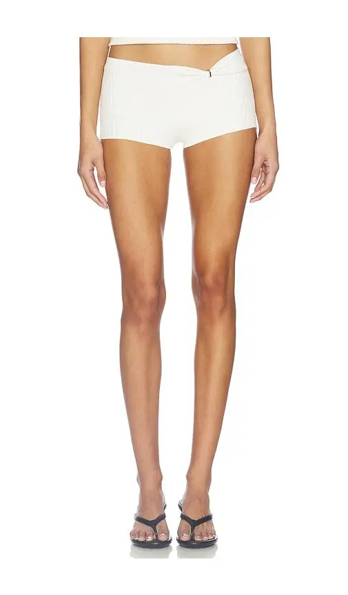 EAVES X Jasmine Tookes Silvana Knit Micro Short - Ivory