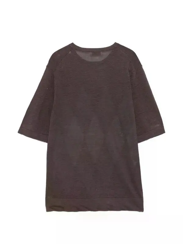 BALLANTYNE Argyle-pattern Short-sleeve T-shirt - Brown
