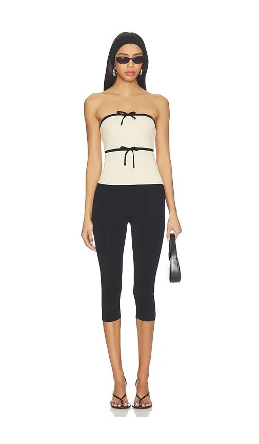 Heartloom Averil Strapless Knit Top With Bow Detail - Ivory
