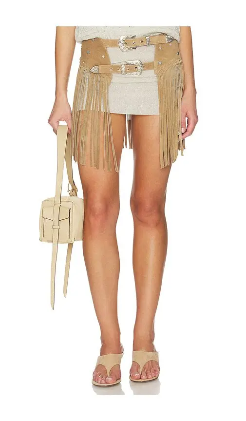 UNDERSTATED LEATHER Dallas Fringe Chapskirt