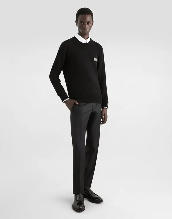 Dolce & Gabbana Wool Round-neck Sweater With Branded Tag