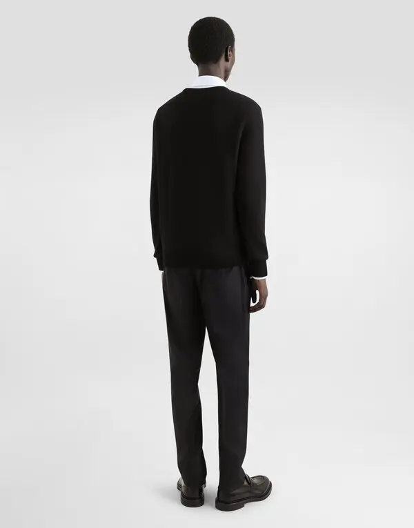 Dolce & Gabbana Wool Round-neck Sweater With Branded Tag
