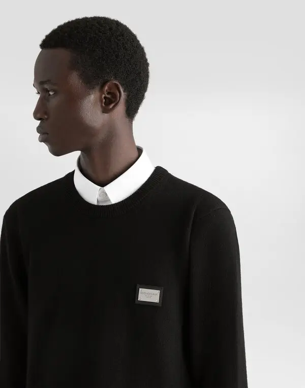 Dolce & Gabbana Wool Round-neck Sweater With Branded Tag