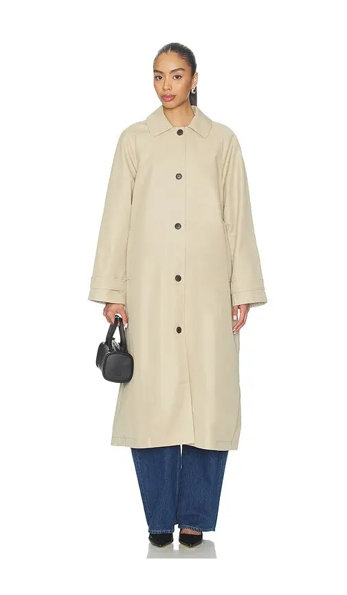 EAVES Lena Car Coat In Beige