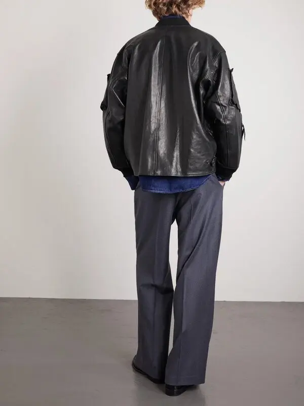 BEAMS Leather Bomber Jacket