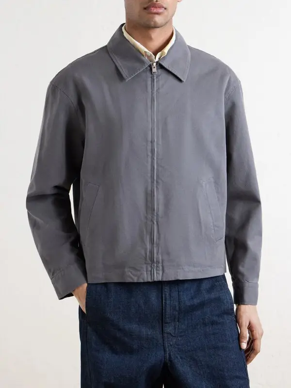 FRAME Cotton-blend Trucker Jacket - Gray