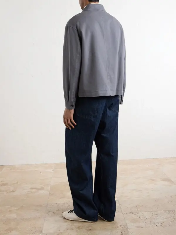 FRAME Cotton-blend Trucker Jacket - Gray