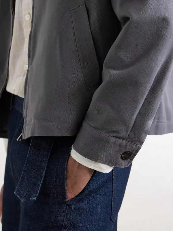 FRAME Cotton-blend Trucker Jacket - Gray