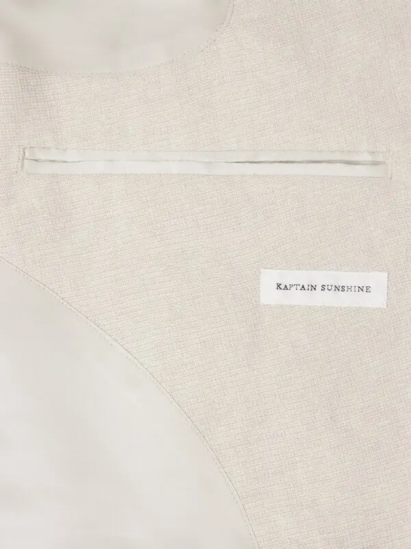 KAPTAIN SUNSHINE Double-breasted Linen And Silk-blend Jacket