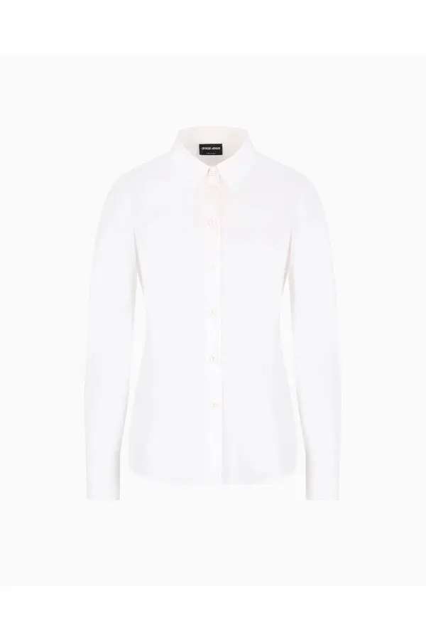 Giorgio Armani Stretch Poplin Shirt - Natural