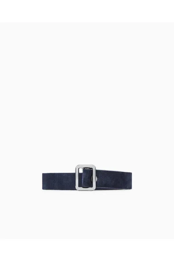 Giorgio Armani Suede Belt - Navy