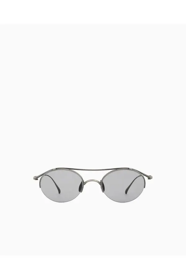 Giorgio Armani Oval Titanium Sunglasses - Red