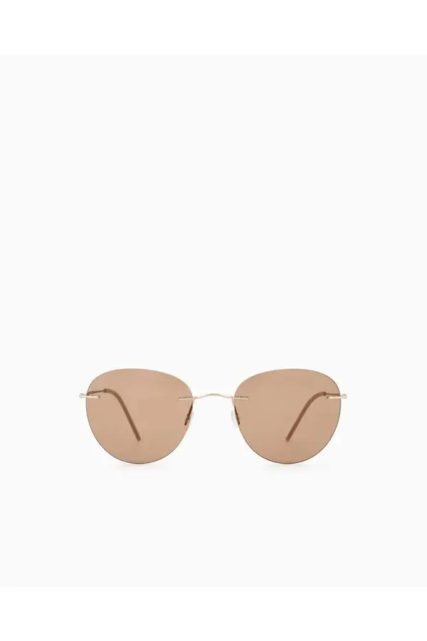 Giorgio Armani Round Frame Sunglasses - Gold