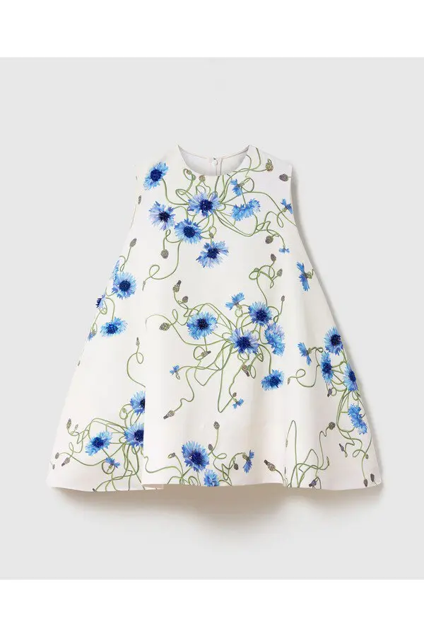 Stella McCartney Cornflower Embroidered A-line Dress - Blue