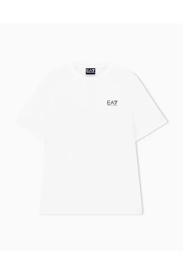 EA7 Logo Series Cotton-jersey T-shirt - White