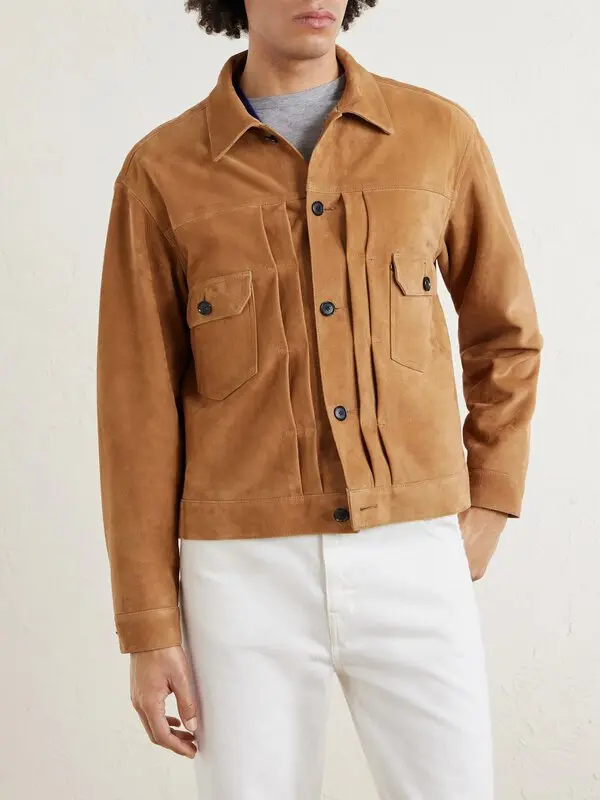 KAPTAIN SUNSHINE T-2 Pleated Suede Jacket