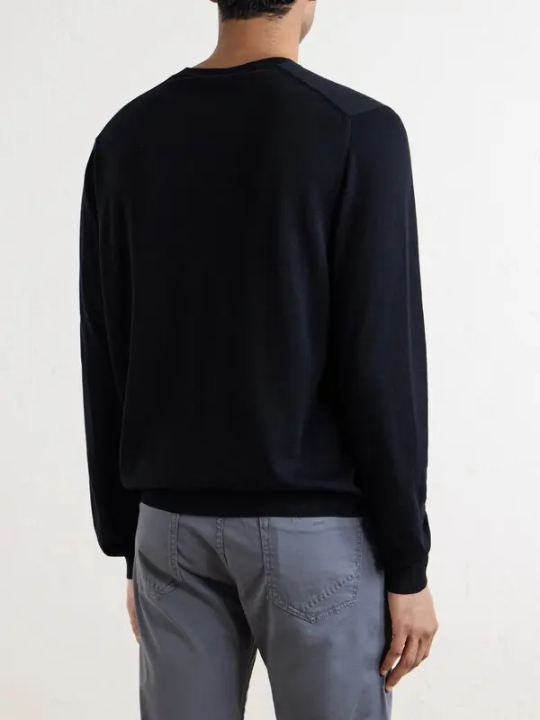 SLOWEAR Cotton And Silk-blend Sweater - Black