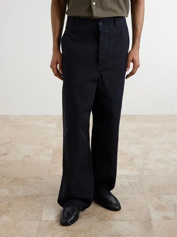 KAPTAIN SUNSHINE Wide-leg Cotton-drill Trousers