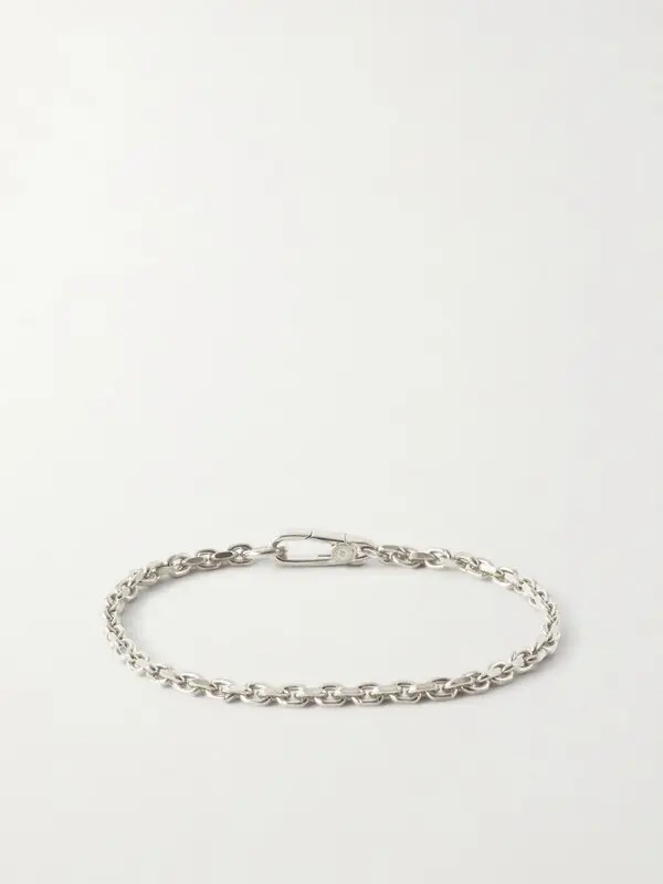 MIKIA Sterling Chain Bracelet With Sapphire Accents - Silver