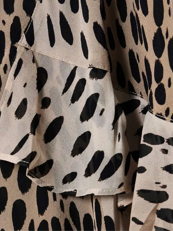 Rixo Evie Ruffled Leopard-print Silk-chiffon Midi Dress - Leopard Print