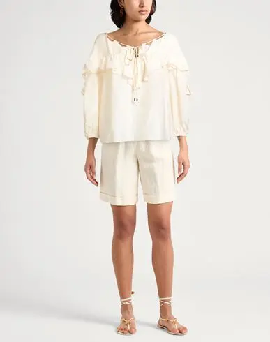 Pinko Top In Cotton And Silk - Cream
